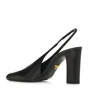 Prada Square Toe Slingback Pumps - Black