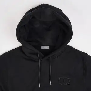 Dior Cd Icon Drawstring Hoodie - Black