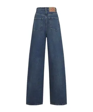 Prada Logo Plaque Balloon Jeans - Blue