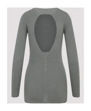 Rick Owens Ribbed Crewneck Long Sleeve T-shirt - Gray