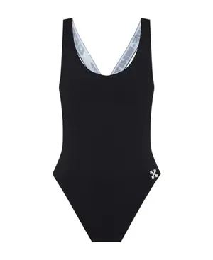 Off-White Logo Appliqué One-piece Swimsuit - Black