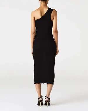 Givenchy One-shoulder Asymmetrical Dress With Fur Trim
