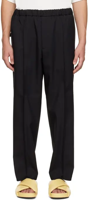 JIL SANDER Tapered Trousers With Logo Detail - Black