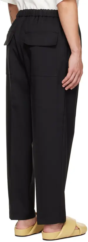 JIL SANDER Tapered Trousers With Logo Detail - Black