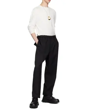 JIL SANDER Tapered Trousers With Logo Detail - Black