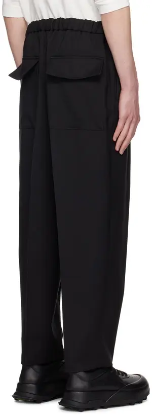 JIL SANDER Tapered Trousers With Logo Detail - Black