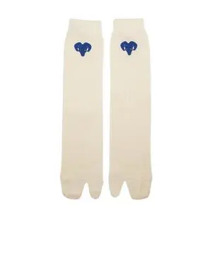 MAISON MARGIELA Embroidered Tabi Toe Socks - Nude