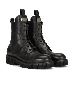 Dolce & Gabbana Logo Plaque Ankle Boots