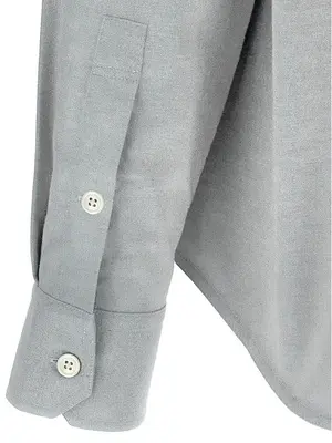 Thom Browne 4-bar Flannel Shirt - Medium Grey