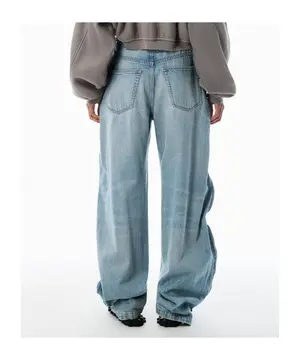 Alexander Wang Basketball Mesh Curved Zipper Jeans