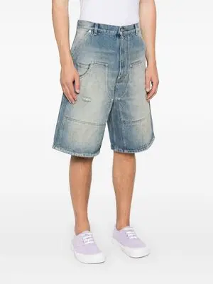 Moschino Pocket Detailed Denim Shorts - Gray