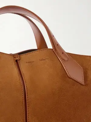Proenza Schouler Large Suede Shoulder Bag With Leather Trim - Tan