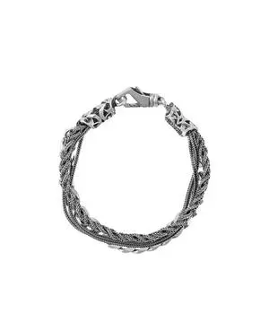 Emanuele Bicocchi Chain And Braided Bracelet - Gray