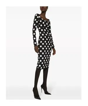 Dolce & Gabbana Polka-dot Charmuse Sheath Dress