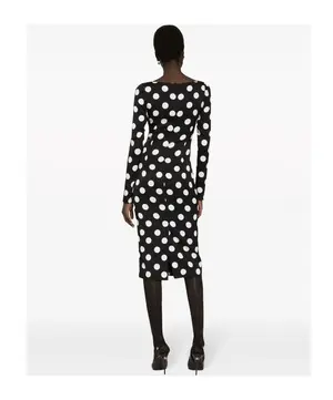 Dolce & Gabbana Polka-dot Charmuse Sheath Dress