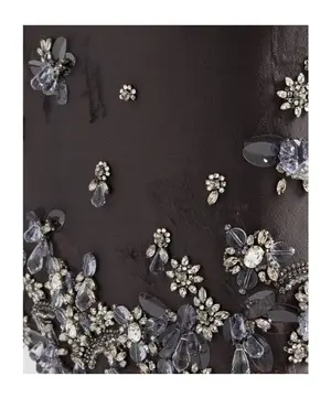 Prada Embellished Raw-cut Hem Midi Skirt - Grey