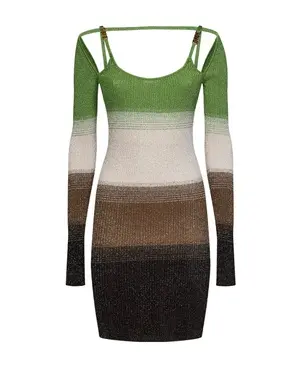 Gcds Knitted Striped Mini Dress