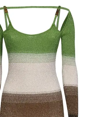 Gcds Knitted Striped Mini Dress