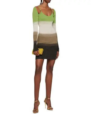 Gcds Knitted Striped Mini Dress