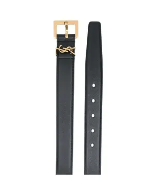 Saint Laurent Monogram Buckle Belt - Black