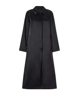Dries Van Noten Cotton Blend Satin Coat - Black