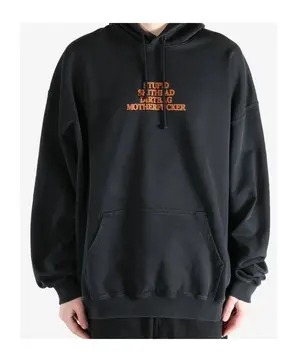 Vetements Printed Hoodie - Black