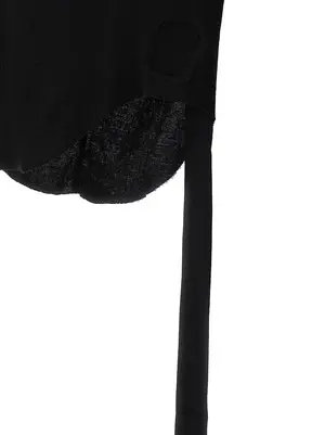 Rick Owens Asymmetrical Organic Cotton Cropped Top - Black