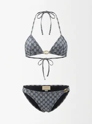 Gucci Gg Stretch Jersey Bikini - Blue/white