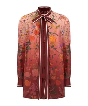 GUCCI Gucci Floral Print Long Sleeve Shirt