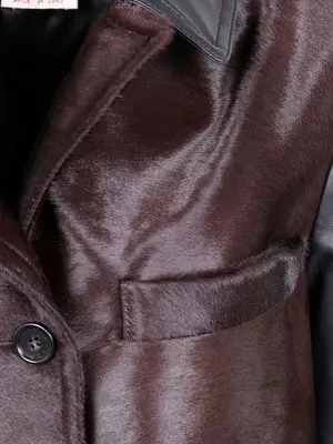 Marni Leather And Pony Hair Single-breasted Jacket