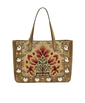 Valentino Garavani Vlogo Signature Tote Bag With Stud Embellishments - Brown