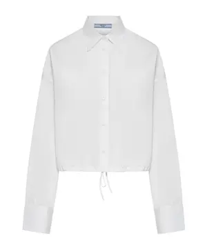 Prada Drawstring Poplin Shirt - White