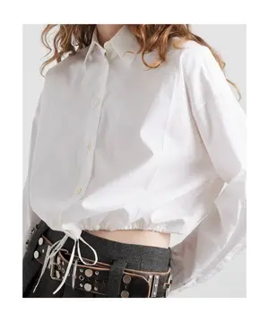 Prada Drawstring Poplin Shirt - White