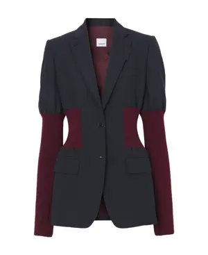 Burberry Fitted Wool-paneled Jacket