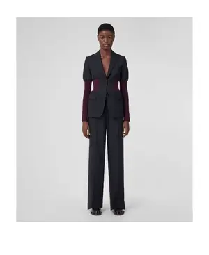 Burberry Fitted Wool-paneled Jacket