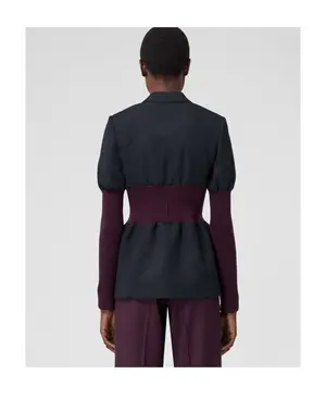 Burberry Fitted Wool-paneled Jacket