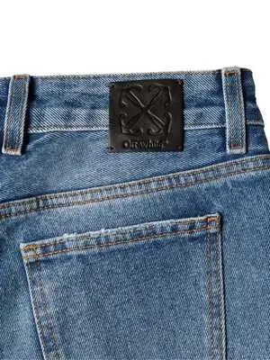 Off-White Logo Patch Flared Jeans - Blue