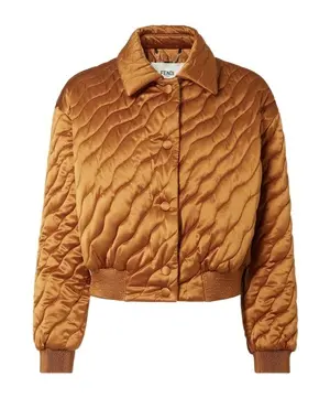 Fendi Caramel Quilted Silk Jacket