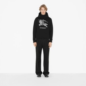 Burberry Equestrian Knight Logo Embroidered Drawstring Hoodie