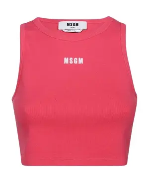 MSGM Logo Cropped Top - Red