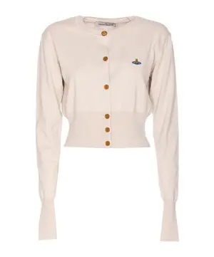 VIVIENNE WESTWOOD Orb Embroidered Knitted Cardigan