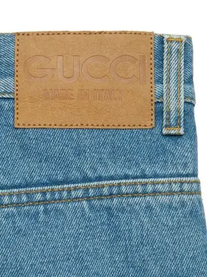 Gucci Logo Patch Wide-leg Jeans