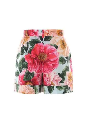 Dolce & Gabbana High-waisted Floral Print Shorts