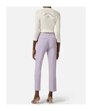 Elisabetta Franchi Slim Crop Tailored Trousers With Logo Detail