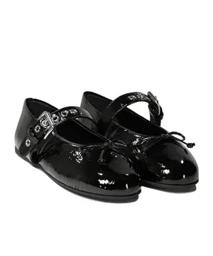 Miu Miu Polished Buckle Fastened Ballerinas - Black