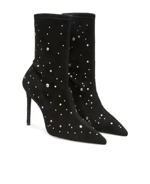 STUART WEITZMAN Cosmic Embellished Pointed-toe Boots - Black
