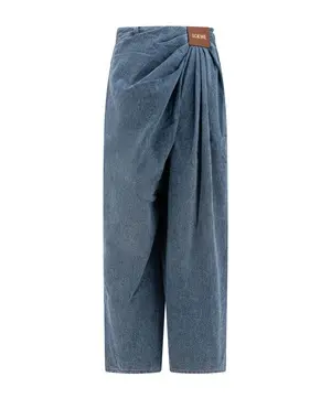 Loewe Draped Jeans In Denim - Blue