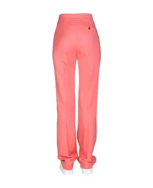 Alexander McQueen High Waist Pleated Straight Leg Trousers - Pink