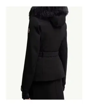 Moncler Bauges Hooded Ski Down Jacket With Detachable Sheepskin Trim