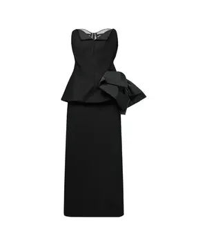 MAISON MARGIELA Strapless Midi Dress With Corset Elements